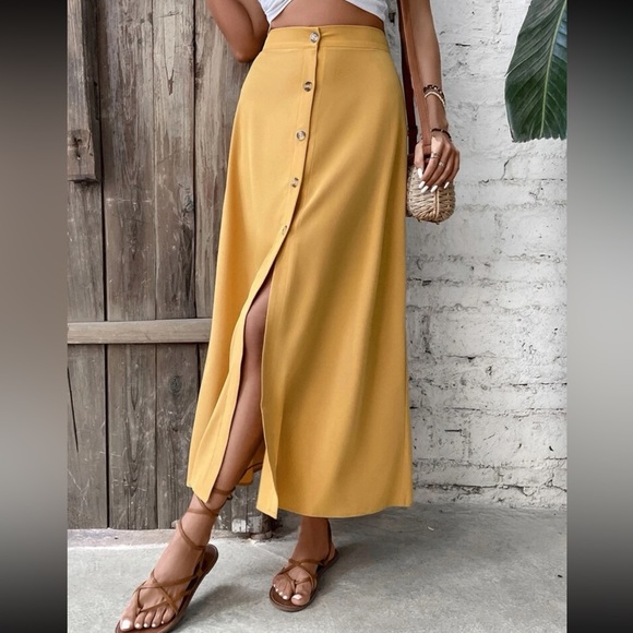 Accessories | Boho Button Front Maxi Skirt | Poshmark